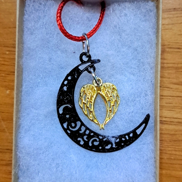 Jewelry | Crescent Moon Angel Wings Necklace | Poshmark